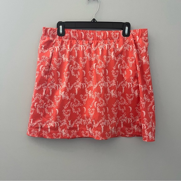 Nike | Shorts | Nike Skort Womens Large Red Orange Floral Golf Athletic ...